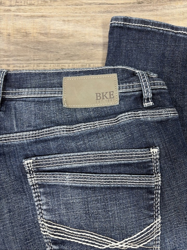 BKE Tyler BOOTCUT Men's 34R Dark Wash Leg Jeans Size 34x32 | eBay
