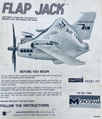 Vintage 1973 Monogram Flap Jack Model Kit No.7503 Working for sale ...