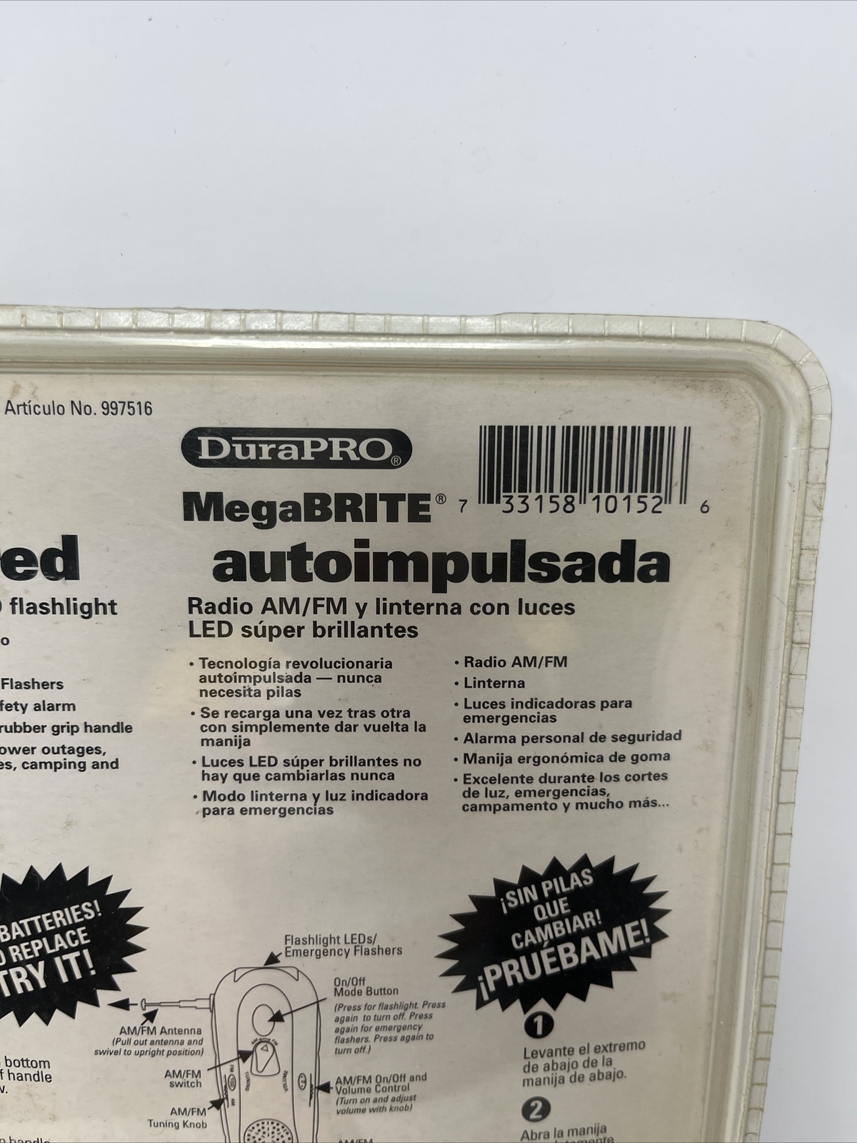 2 Durapro Megabrite Self Powered Super Bright LED Flashlight Am FM ...