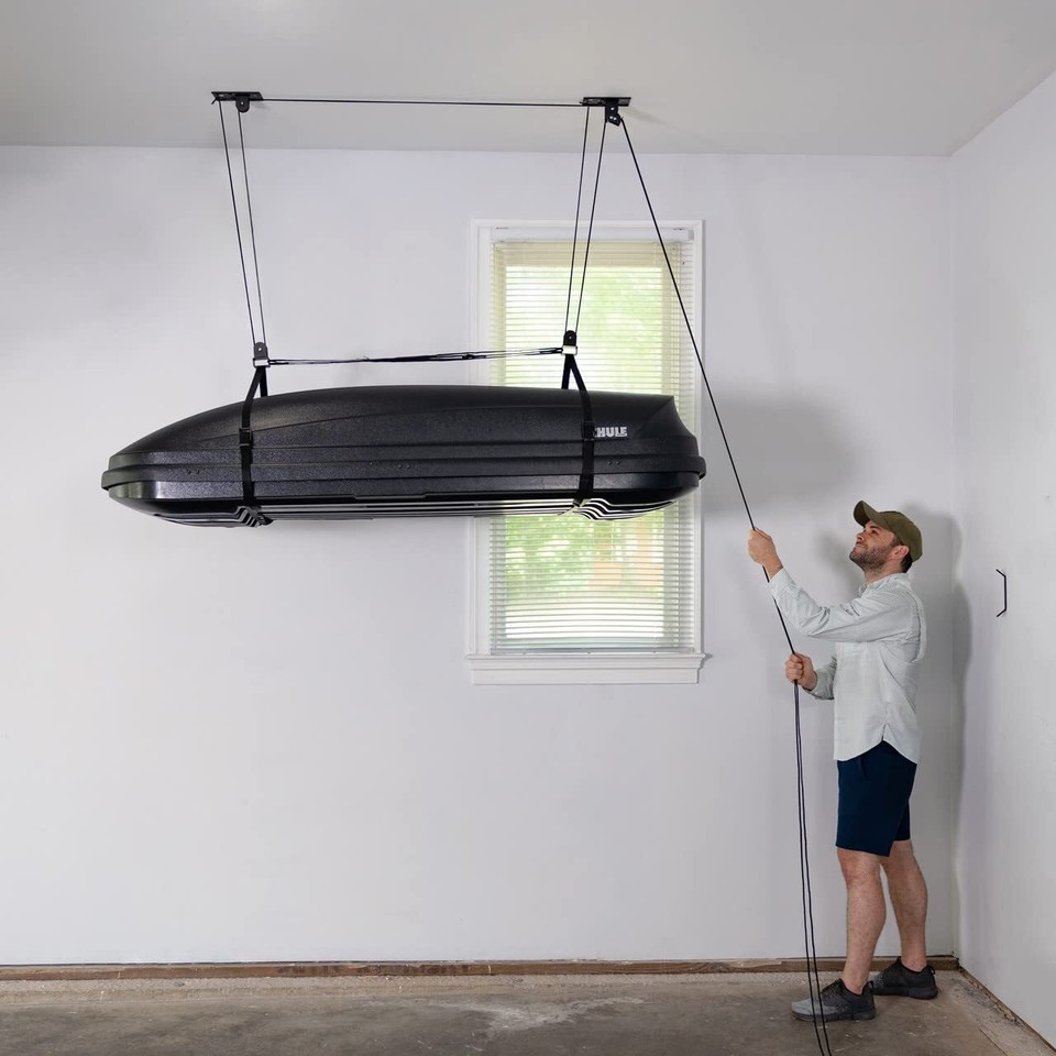 Store Cargo Box Ceiling Storage Hoist Heavy Duty Holds 150 Lbs Rooftop ...