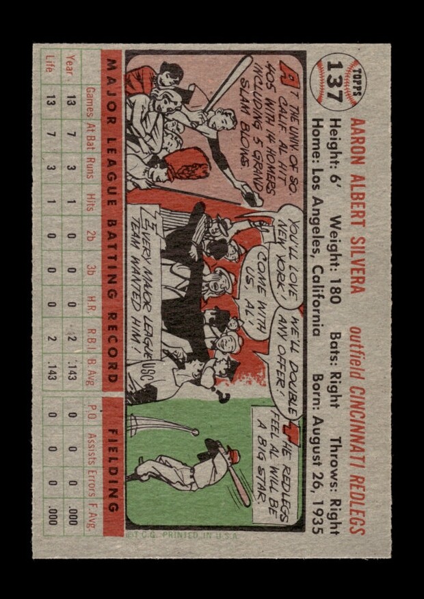 1956 Topps Set-Break #137 Al Silvera EX-EXMINT *GMCARDS* | eBay