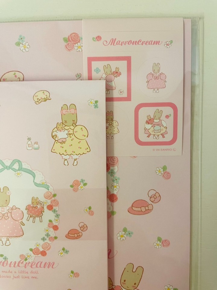 Sanrio Marron Cream Letter Set 8 Papers 4 Envelopes 4 mini Stickers ...