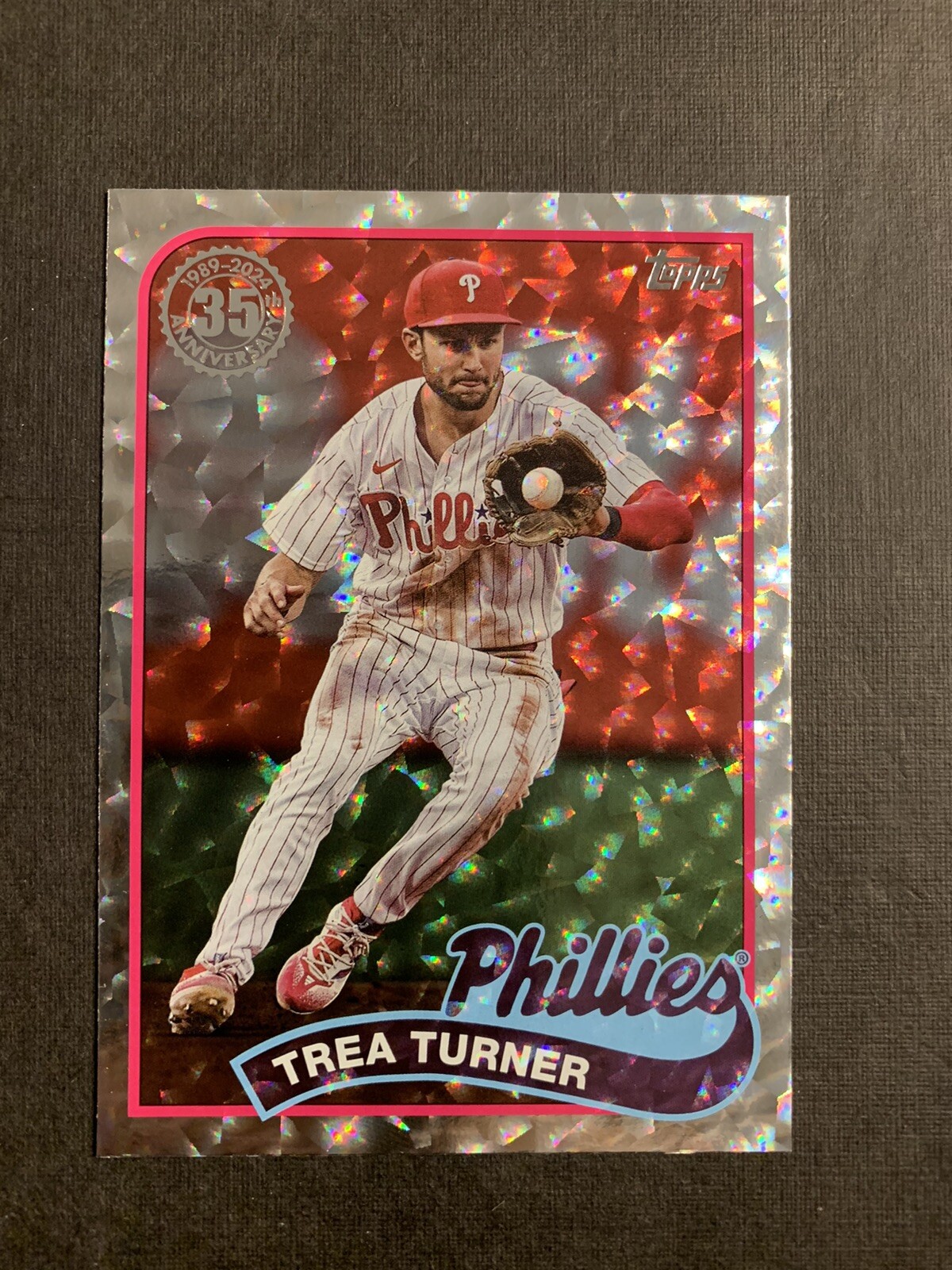 2024 Topps Series 1 Trea Turner SILVER CRACKLE FOIL #89B-56 35th ...