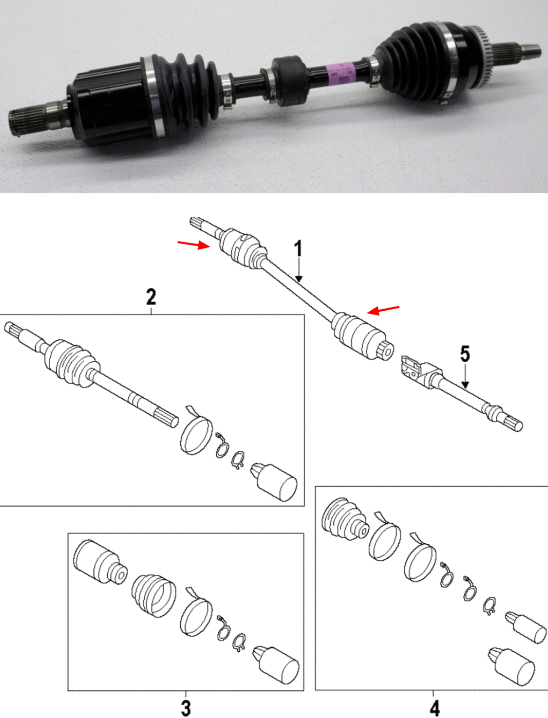 OEM 49501-K2040 SHAFT ASSY-DRIVE,RH Right for Hyundai Venue 2020~2023 ...