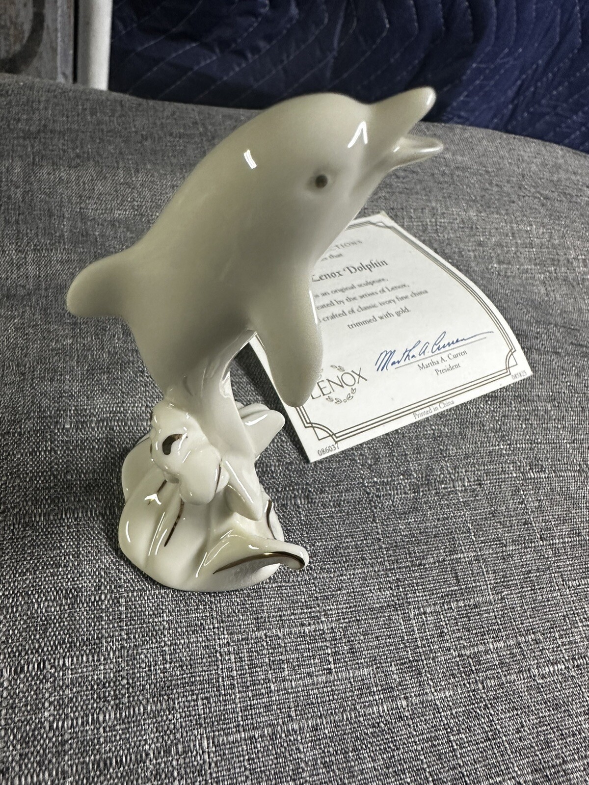 Lenox DOLPHIN FIGURINE Ivory-Color with 24K Gold Accent 4” | eBay