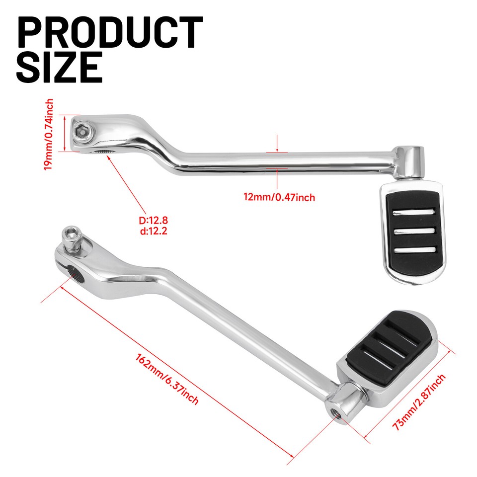NEW Chrome&Black Extend Heel Toe Shift Lever W/Shifter Peg For Harley ...