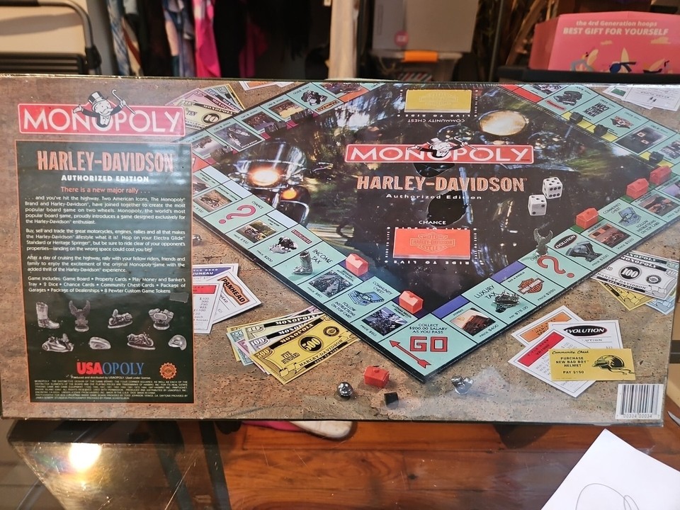 Vintage 1997 Harley Davidson Monopoly Authorized Edition Board Game ...