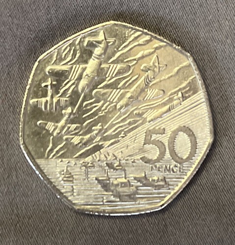 1994 D Day Landings Planes Boats Large Old 50p Coin Rare Circulated ...