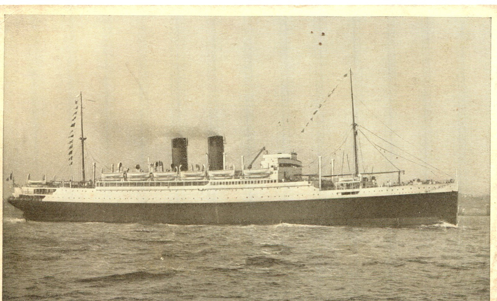 Vintage Postcard FRENCH LINE SS DE GRASSE Cruise Ship NY-Havre Service ...