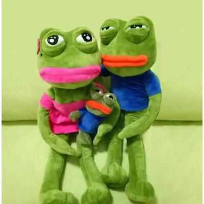 45cm Sad Frog Plush Toy Soft Stuffed Pillow Magic Expression Pepe With ...