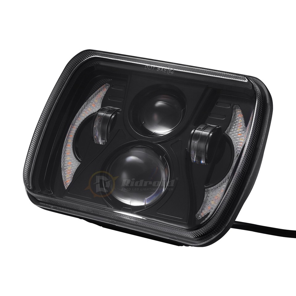 For Chevy Corvette C4 1984-1996 5x7 7X6 LED Headlight Halo DRL Hi/Lo ...
