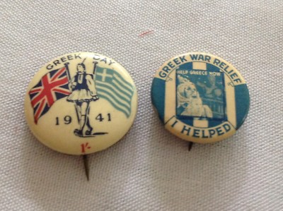 2 Different Greek Vintage Pin Back Buttons, Greece | eBay