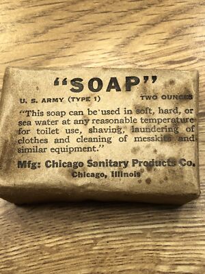 WWII era US Army SOAP, Type 1, two ounces made by Chicago Sanitary ...