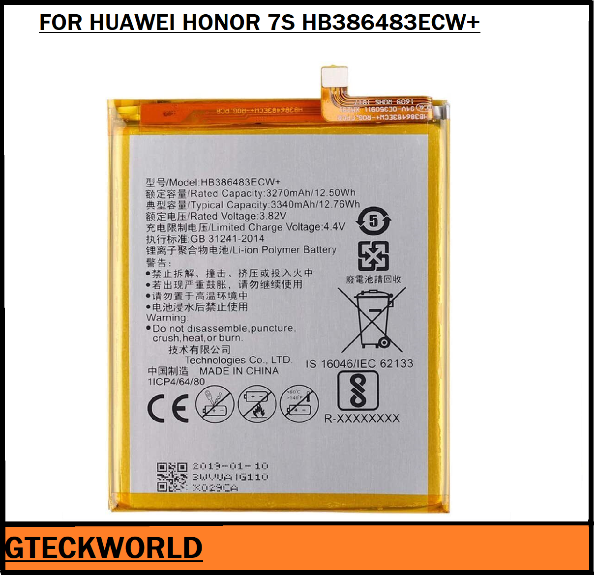 Huawei Honor 6X Battery 3340mAh Replacement BLN-L21 / NOVA PLUS MLA-L11 ...