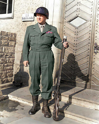 George Patton General Dwight Eisenhower President WWII 8x10 RARE COLOR ...