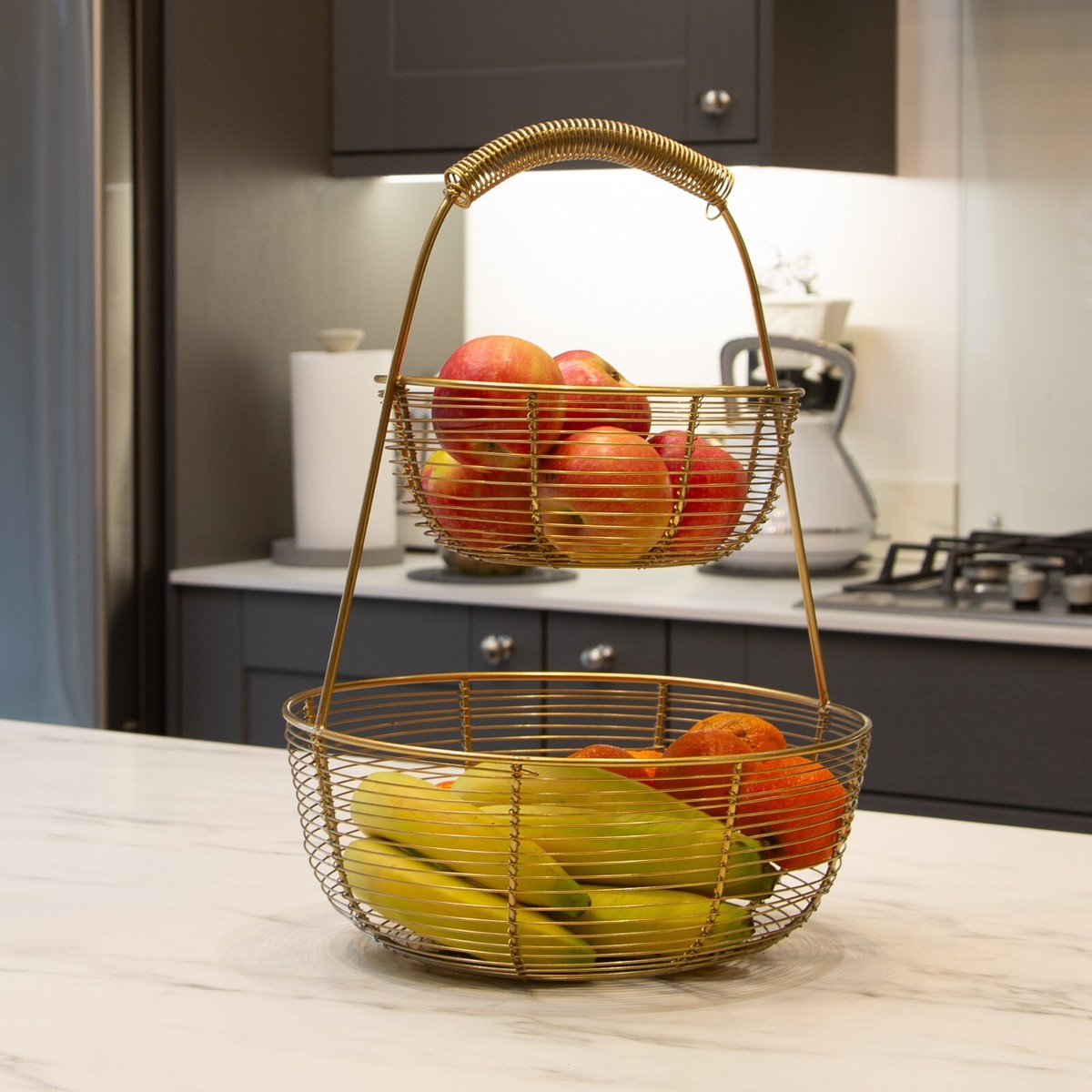 2 And 3 Tier Wire Fruit Baskets 3 Tier Fruit Basket Stand With