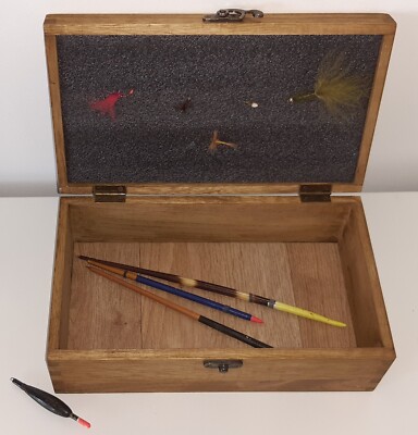 Handmade Vintage Style Wooden Fishing Tackle Box 24x14cm | eBay UK