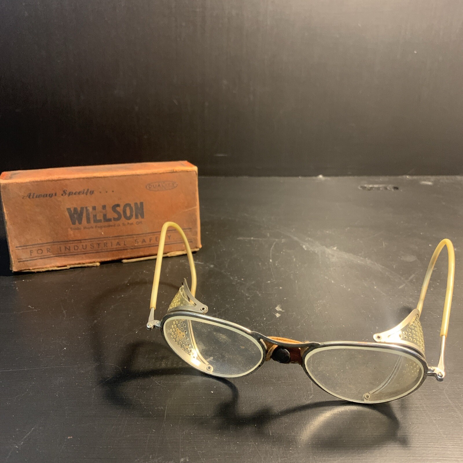 Antique Wilson Clear Safety Glasses Steampunk WV2… - Gem