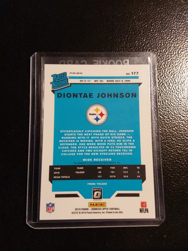 2019 Panini Donruss Optic Rated Rookie Diontae Johnson Bronze Prizm ...