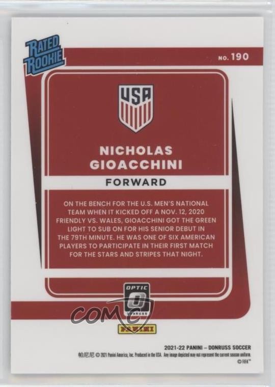2021-22 Panini Donruss Road to Qatar Rated Rookie Optic Nicholas ...