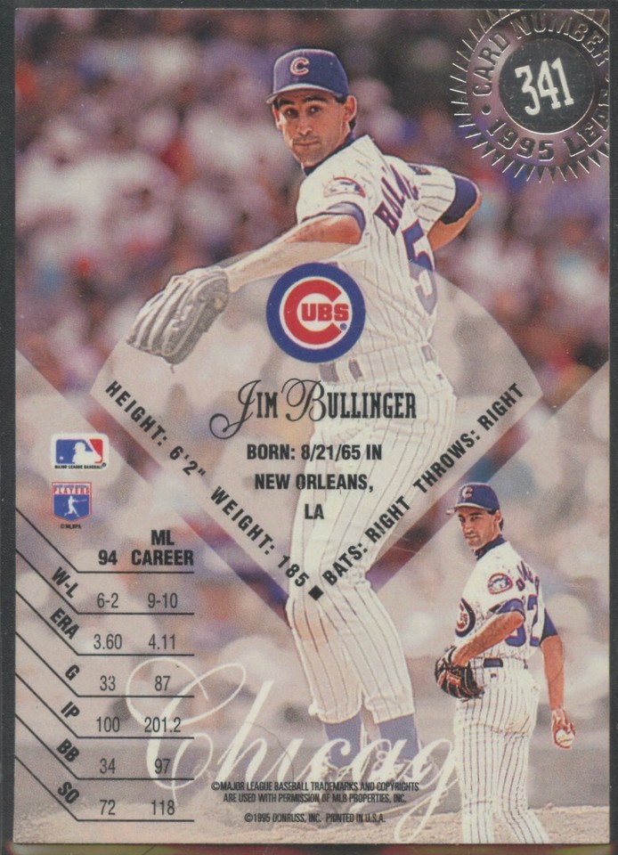 1995 Leaf #341 Jim Bullinger Chicago Cubs | eBay