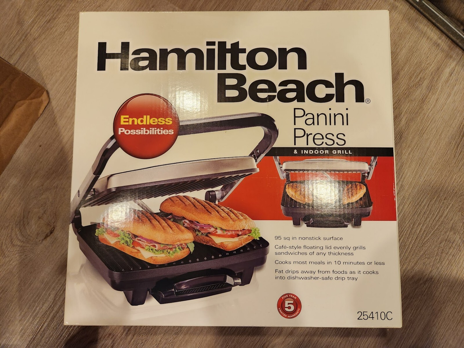 Hamilton Beach Stainless Steel Panini Sandwich Press & Indoor Grill ...