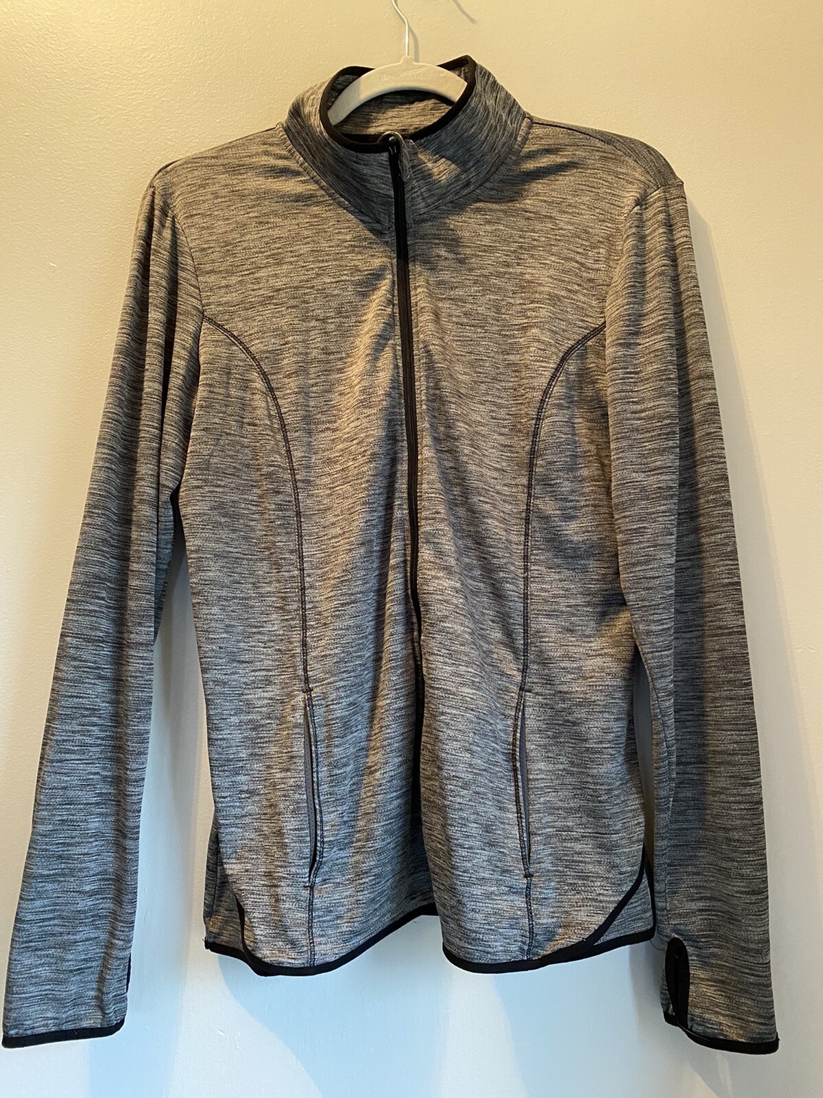 Danskin Ladies Jacket 8-10 Gray Athleisure Zip Black … - Gem