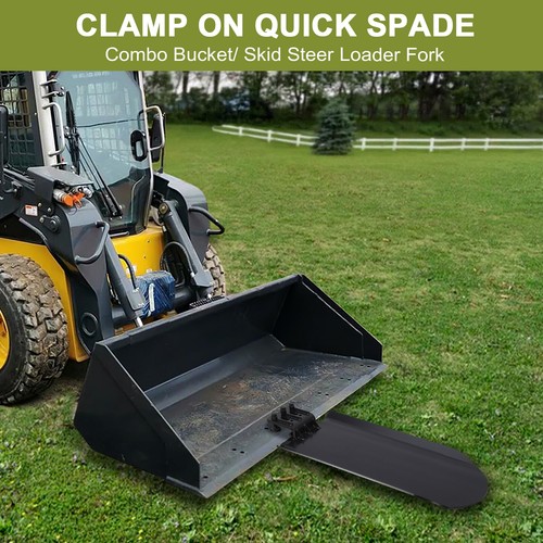 46" x 19" Clamp On Quick Spade Bucket Skid Steer Loader Fork Attachment ...
