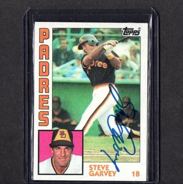 1984 TOPPS VINTAGE CARD SIGNED IP AUTO STEVE GARVEY SAN DIEGO PADRES ...