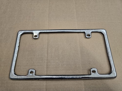 Chrome Metal Vintage Vanity License Plate Tag Frame Logo Holder Accent ...