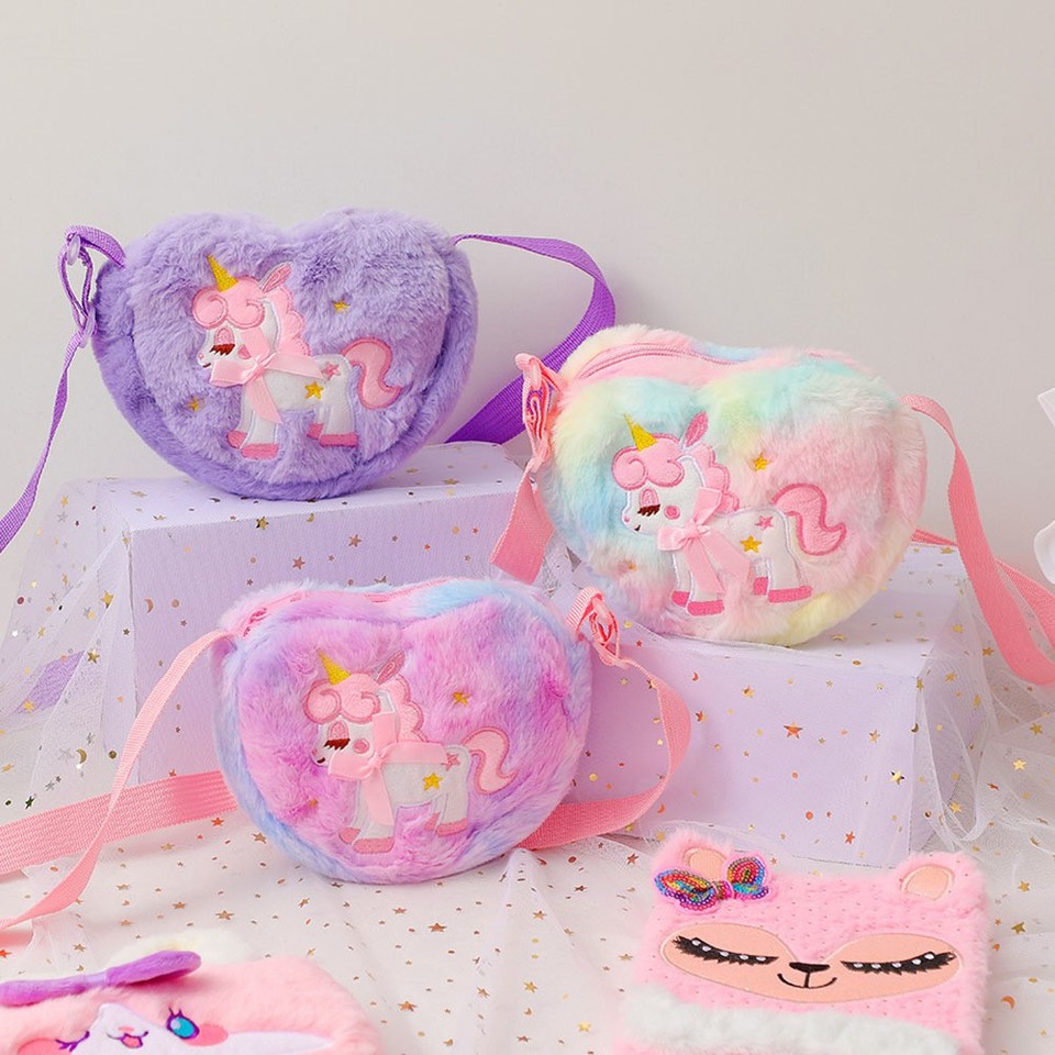 Crossbody Bag Cartoon Plush Girls Bag Cute Animal Handbag For Kids ...