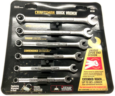 VINTAGE CRAFTSMAN TOOLS SAE COMBINATION QUICK WRENCH SET, -V^-SERIES ...