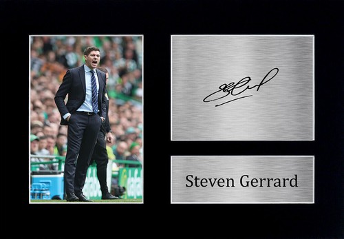 Steven Gerrard Signed A4 Framed Printed Autograph Glasgow Rangers Print ...
