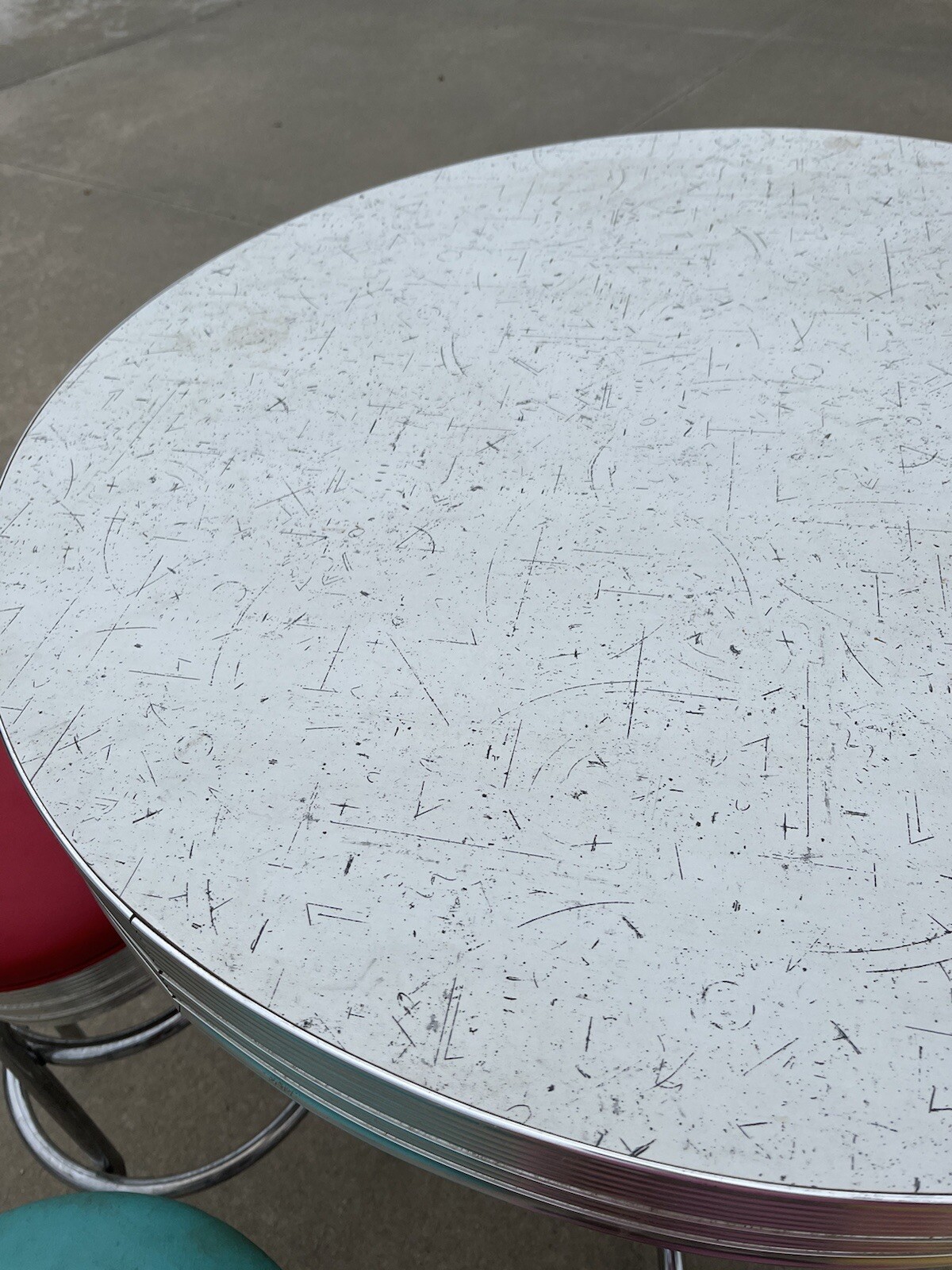 Vintage Stoneville Furniture Co. Tall Chrome Formica Table 4 Chrome ...