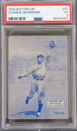 1934 Batter-Up #42 Charlie Gehringer PSA 3 Detroit Tigers JD39 | eBay
