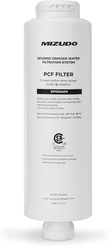 PCF Filter for Mizudo Reverse Osmosis System.Tankless RO Water Filters ...