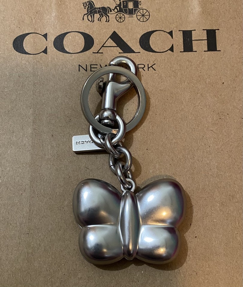 NEW Coach Butterfly Silver 3D Bag Charm Keychain Fob Bag Charm CH842 ...