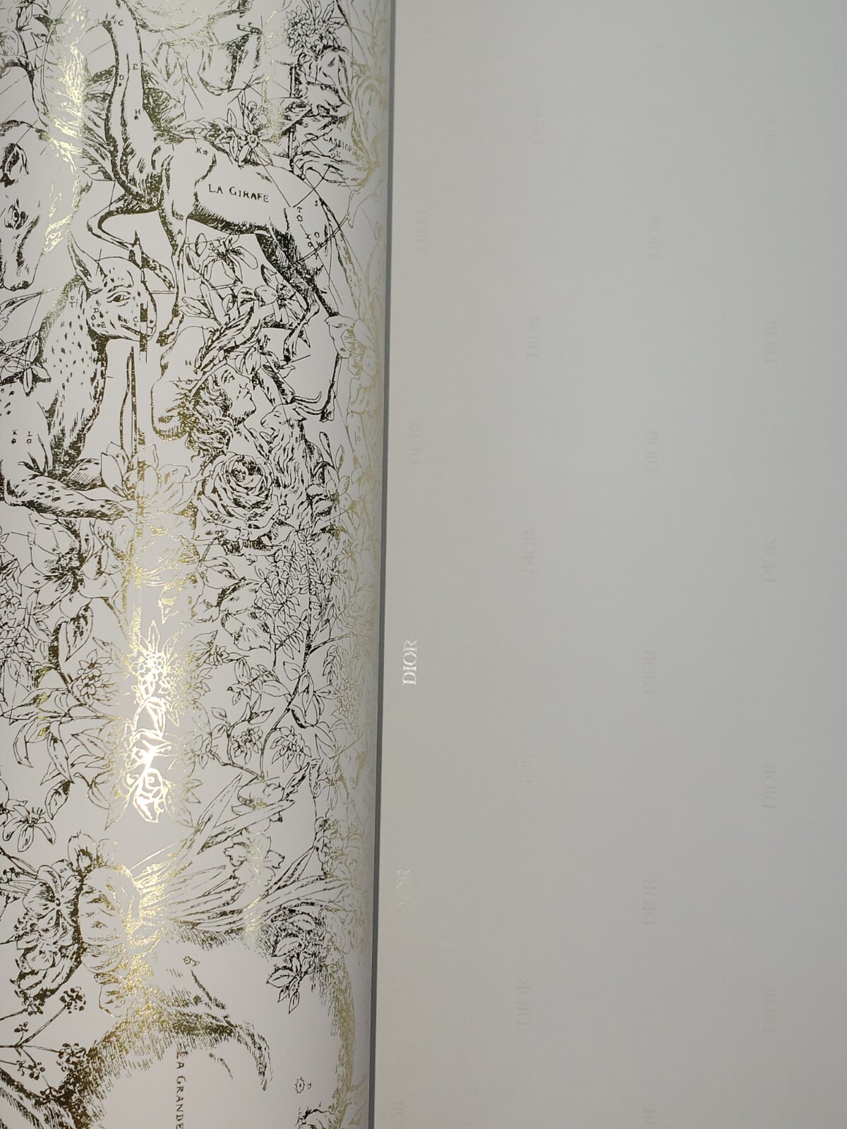 Christian Dior Holiday Gift Wrapping Paper Roll White & Golden 27.5 ...