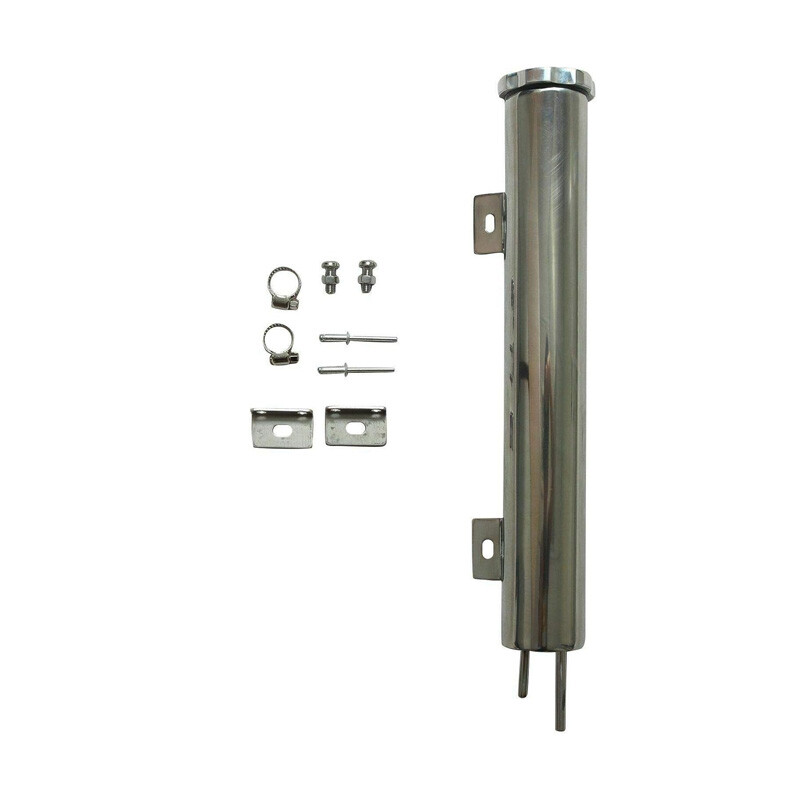 "2"" x 15"" Polished STAINLESS Steel Radiator Overflow Tank Universal ...