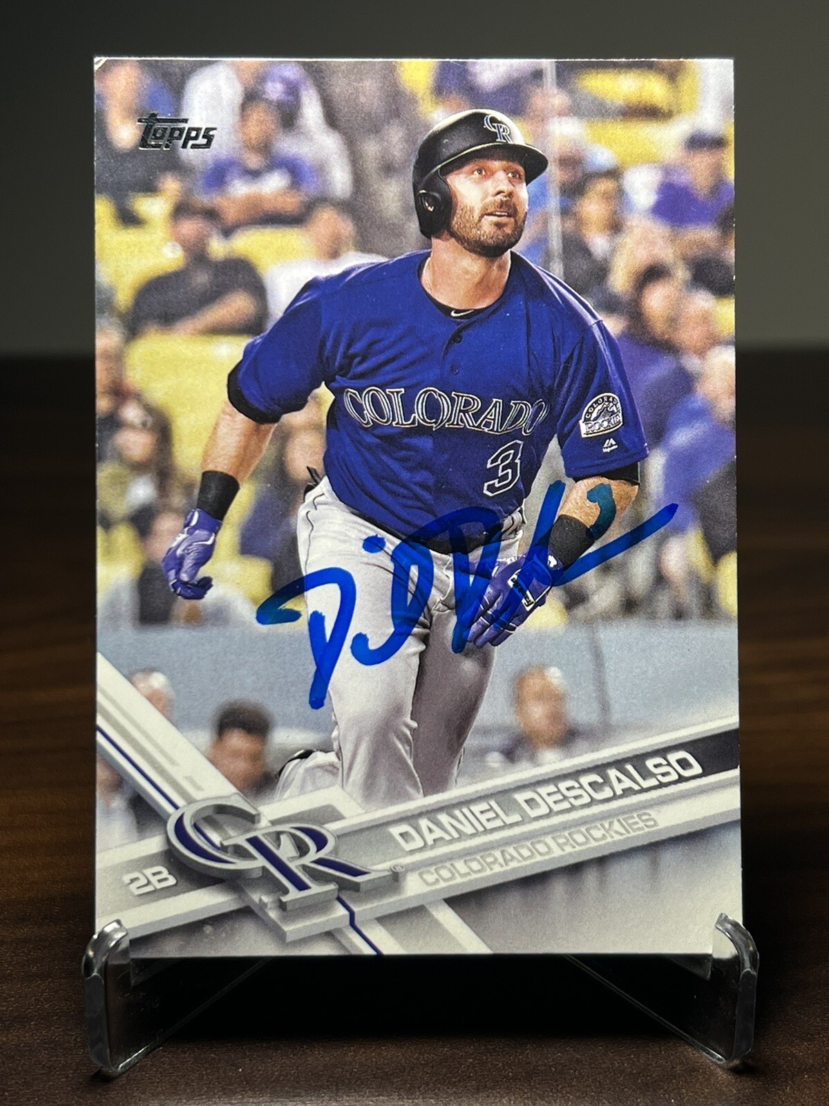 Daniel Descalso Signed Autographed 2017 Topps Baseball Card #17 Rockies ...