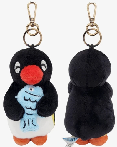 Pingu Penguin Official Plush Doll Pingu With Fish 10cm Keychain Bag ...