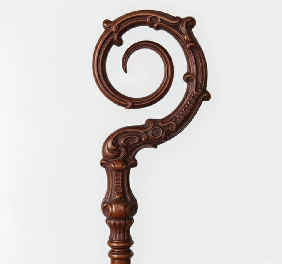 Wood CROZIER Polish Staff Crosier Bishop Quality Craftsmanship, 72 ...
