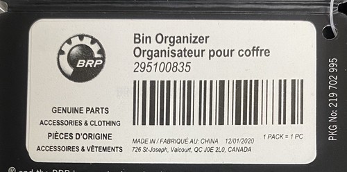 2018+ Sea-Doo GTX Storage Bin Organizer 2.8 US GL (10.7 L) OEM ...