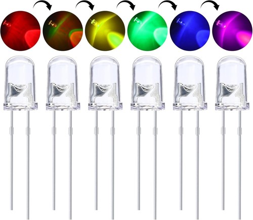 100pcs 5mm Rgb Multicolor Slow Flashing LED Diode Multi-color Blinking ...