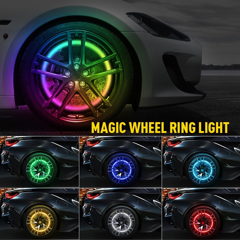 3 Row LED 15.5 Wheel Ring Rim Lights RGB Color Turn Signal IP68 ...