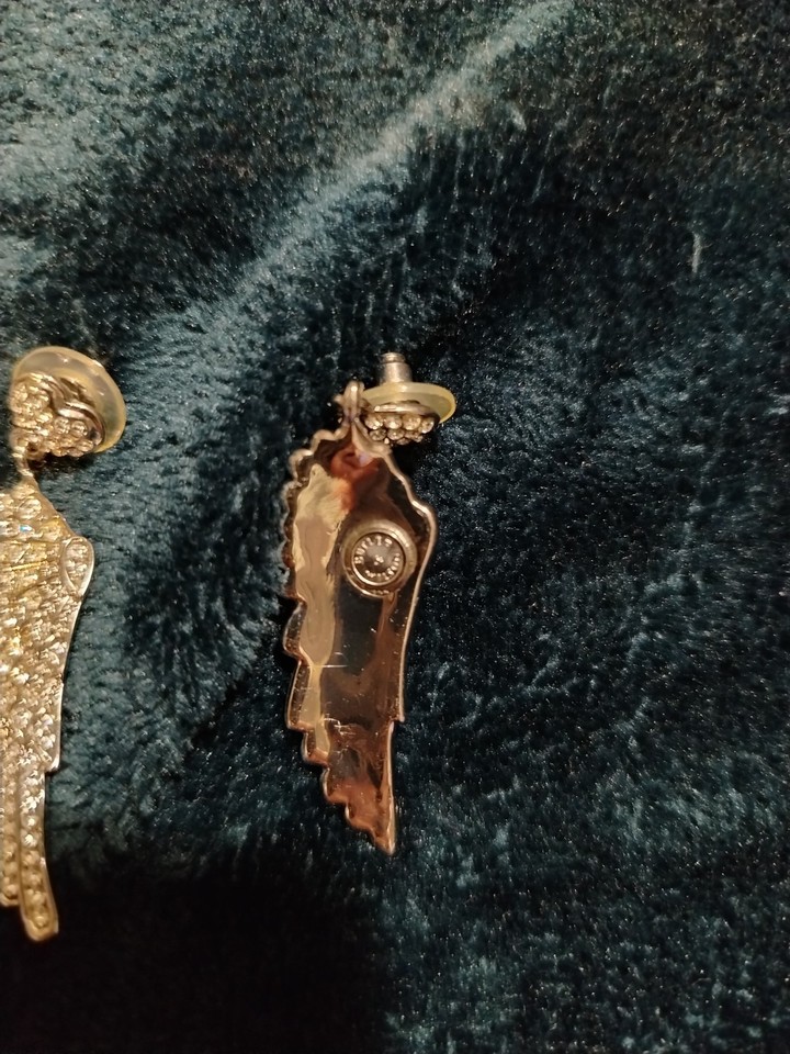 silvertone Butler And Wilson Pair Of Angel Wings, Earrings Pierced Ears ...