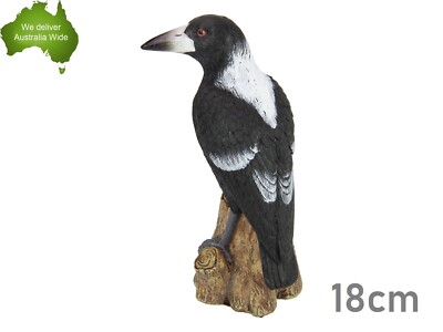 18cm Magpie Bird on Branch Ornament Statue Figurine Garden Sculpture ...