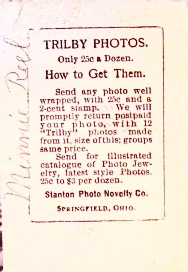 Springfield Ohio Trilby Photos Stanton Woman Portrait Antique Small | eBay