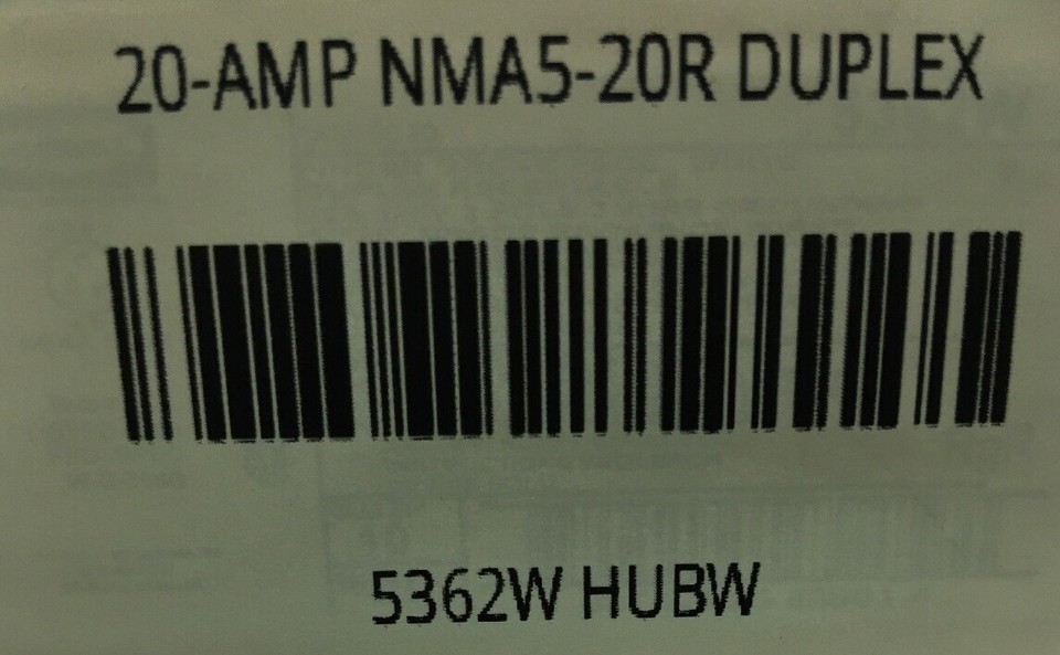 5362W HUBBELL 20-AMP NMA5-20R DUPLEX RECEPTACLE | eBay