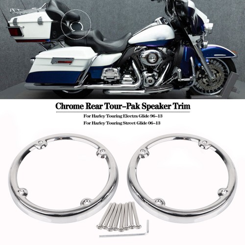 Chrome Rear Speaker Trim For Harley Electra Glide EFI FLHTI Ultra ...